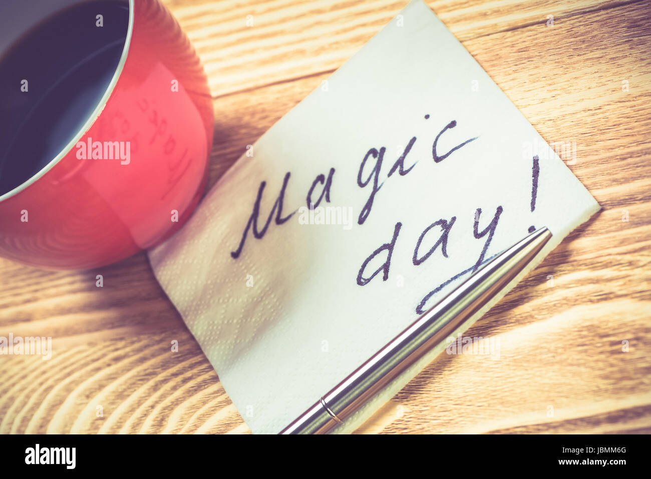 Romantic message written on napkin Stock Photo - Alamy