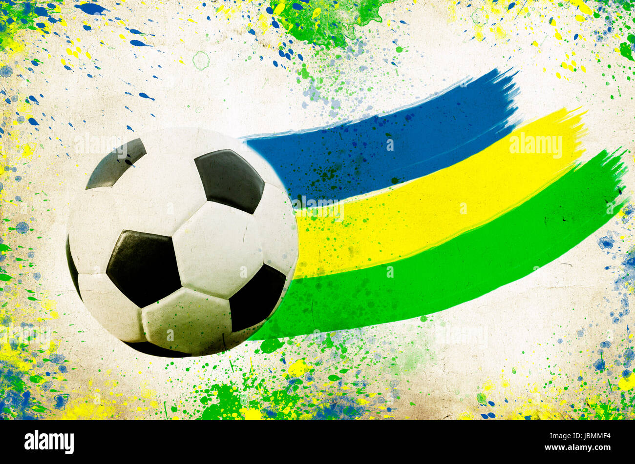 Vintage photo of soccer ball OF Brazil 2014 Stock Photo - Alamy