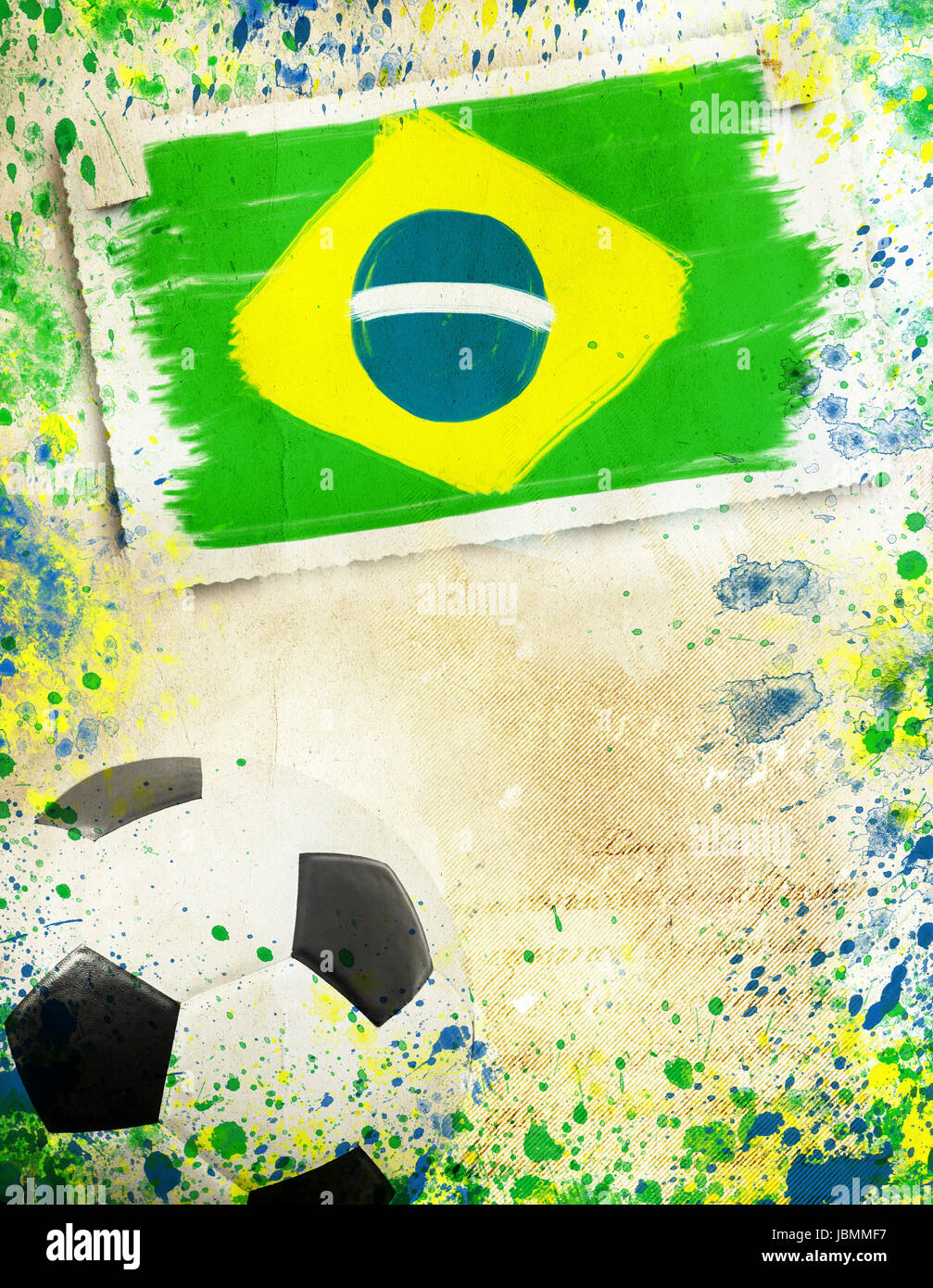 Vintage photo of soccer ball OF Brazil 2014 Stock Photo - Alamy