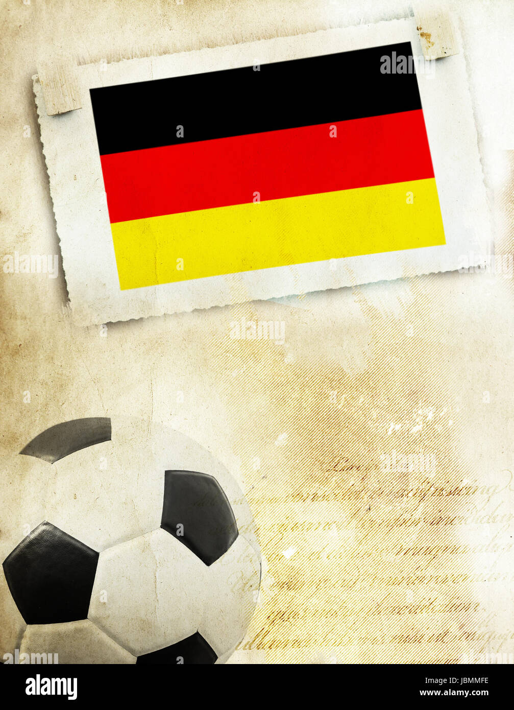 Vintage photo of Germany's flag and soccer ball Stock Photo - Alamy
