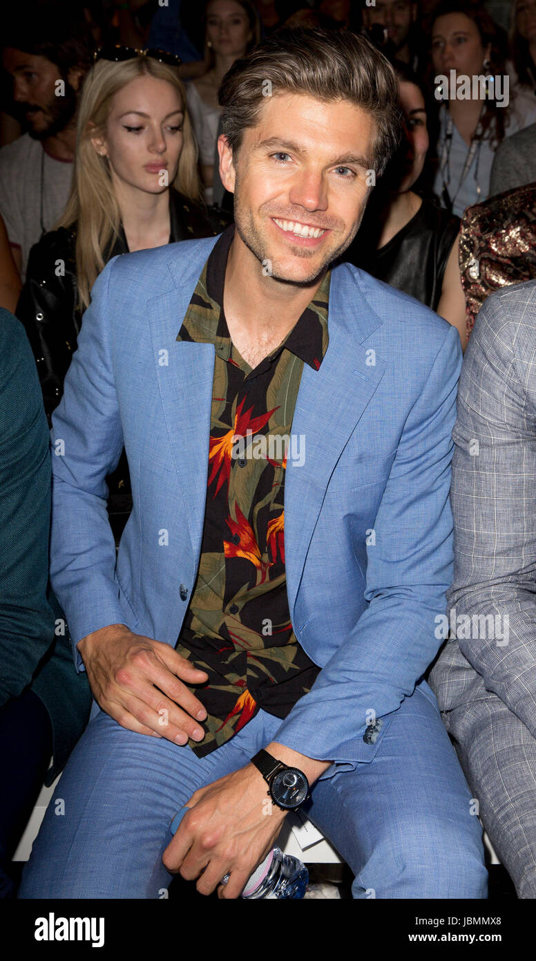 Darren Kennedy on the front row during the Christopher Raeburn London ...