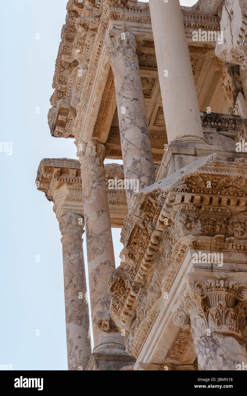 Detail of the Library of Celsus - Ephesus - Turkey Stock Photo - Alamy