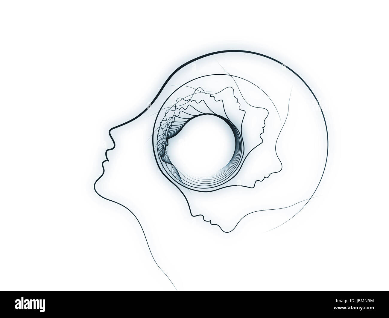 Geometry of Soul series. Abstract composition of profile lines of human ...