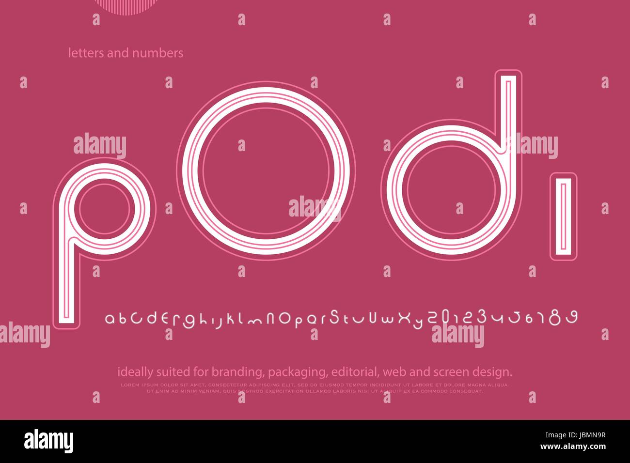 round style alphabet letters and numbers. vector, font type design ...