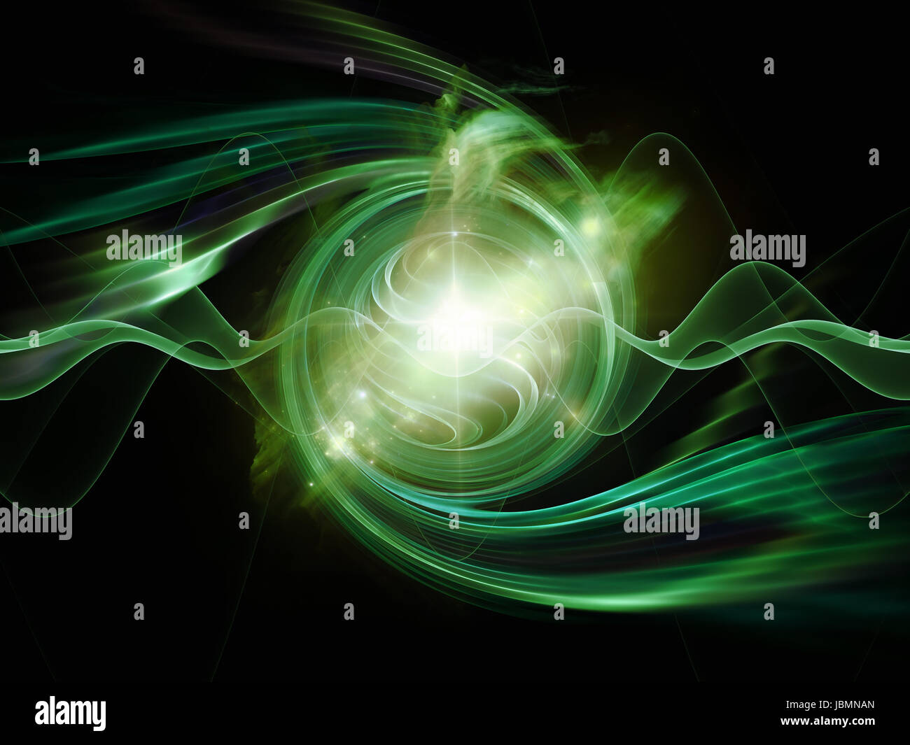Wave Particle series. Backdrop of fractal spherical patterns and ...