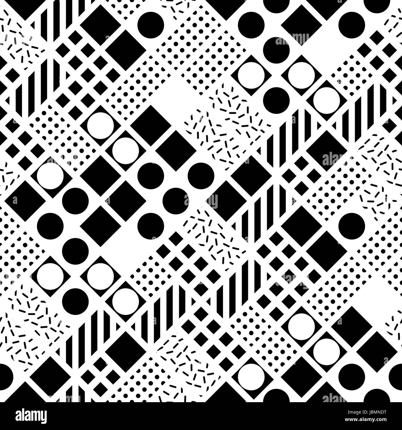 Decorative geometric shapes tiling. Multicolor trendy irregular pattern ...