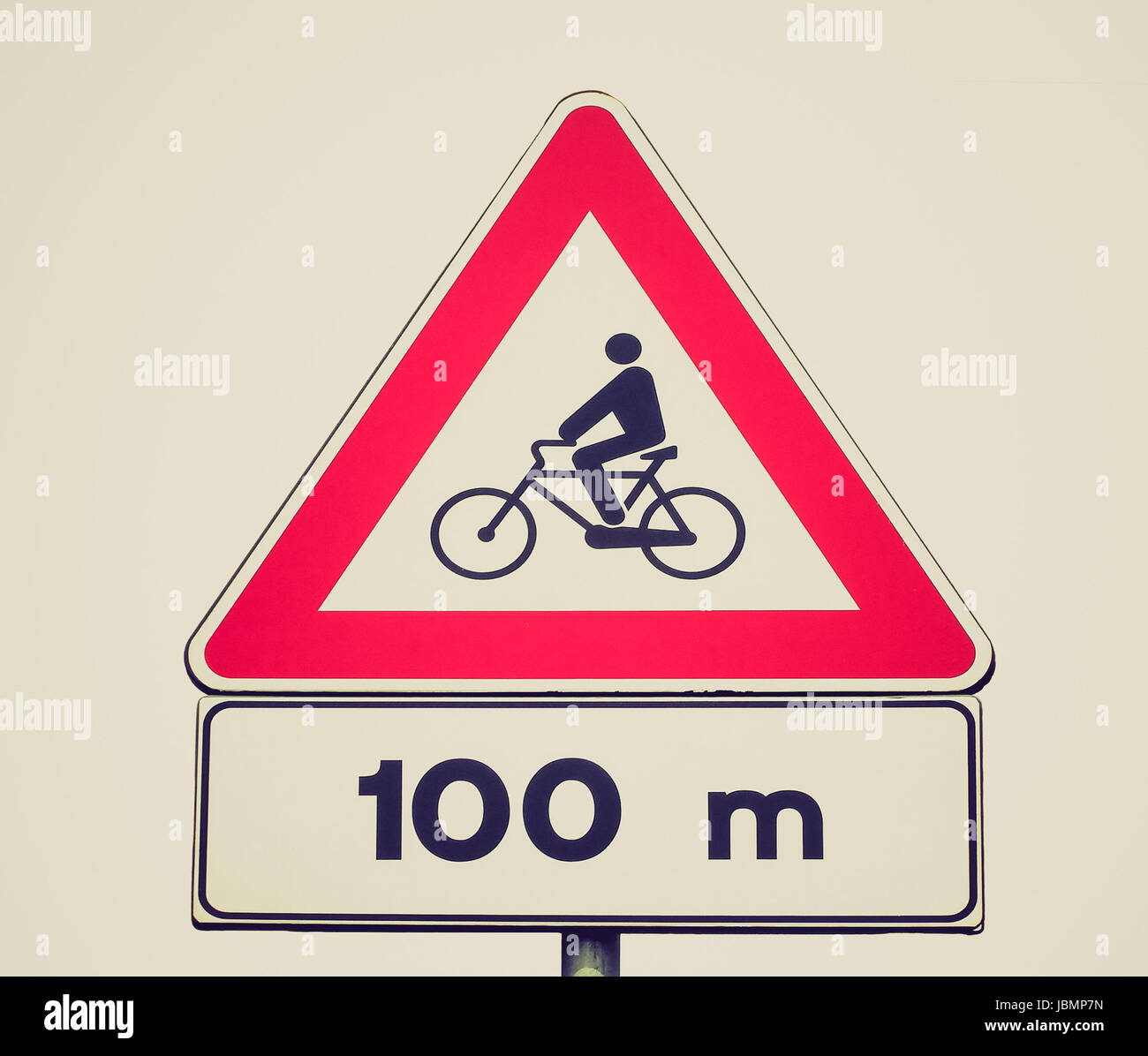 Vintage retro looking Bicycle sign Stock Photo - Alamy