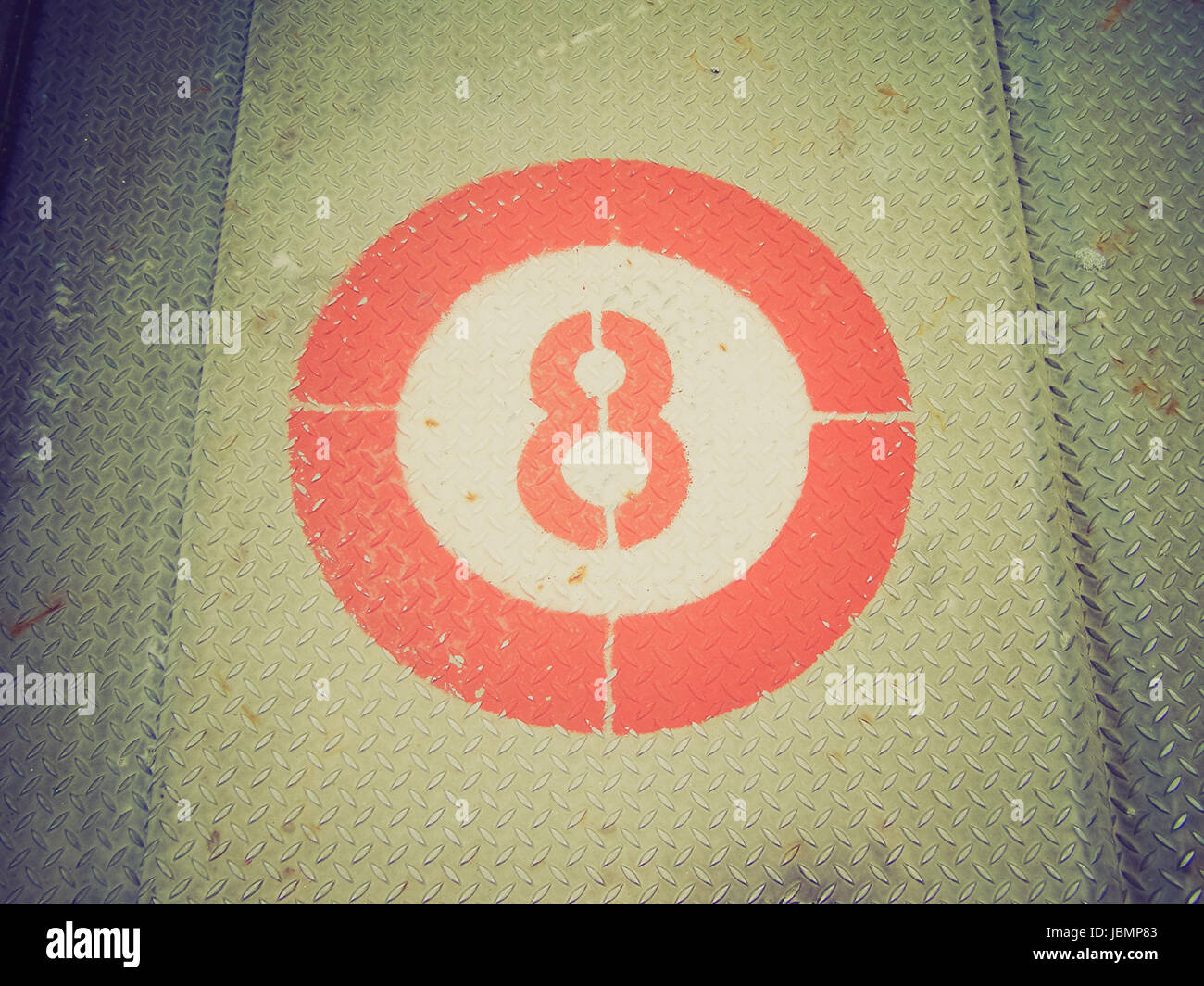 Vintage retro looking Number eight or infinite symbol on a diamond ...