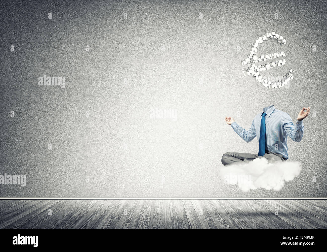 Headless meditating businessman Stock Photo - Alamy