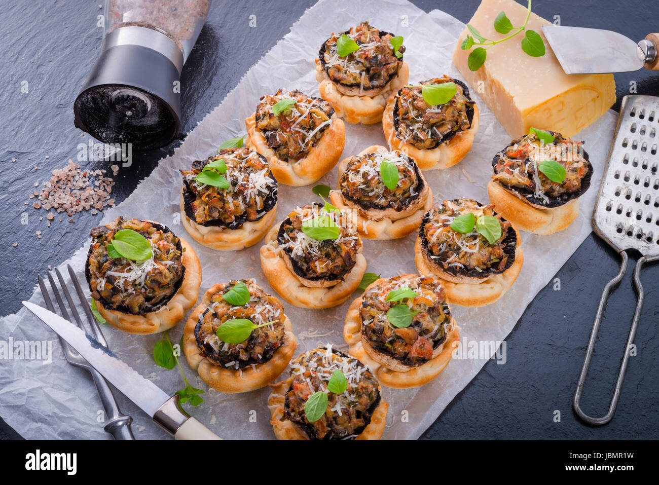 Champignons with puff pastry Stock Photo - Alamy