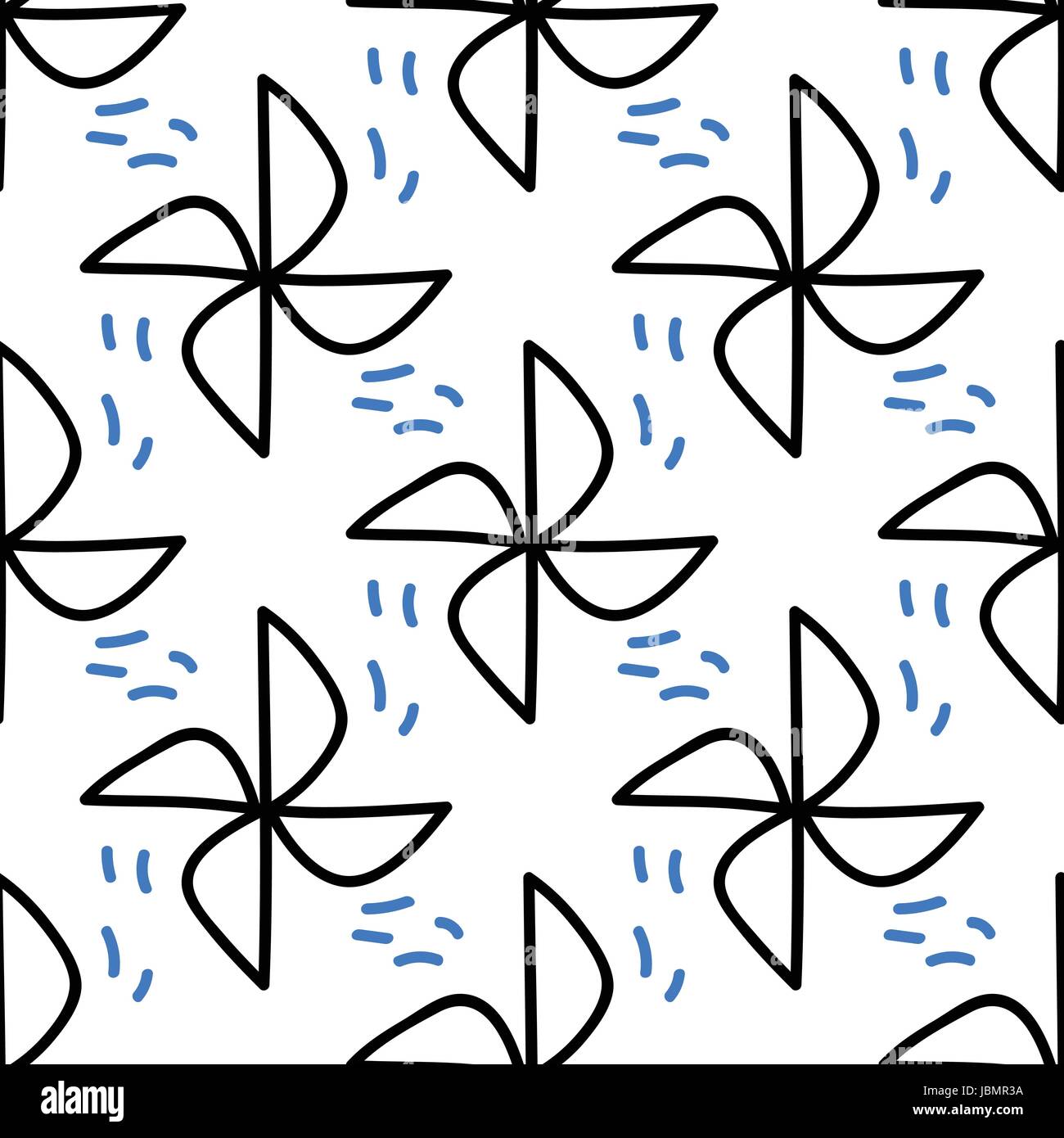 Global Wind Day 2017, June 15. Seamless pattern with pinwheel, symbol ...
