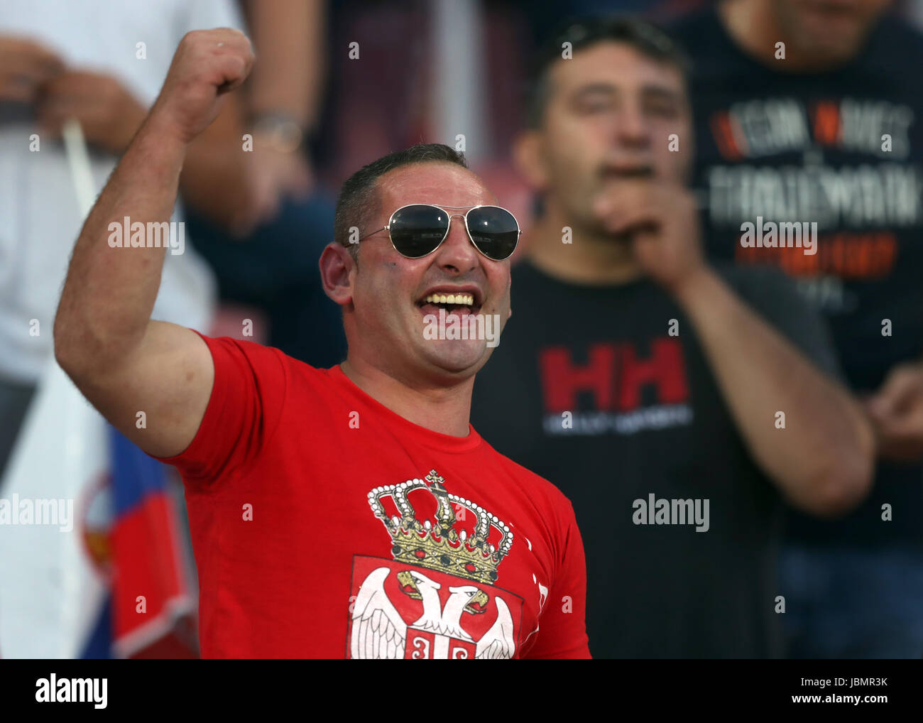 Serbia fans in the stands during the 2018 FIFA World Cup Qualifying ...
