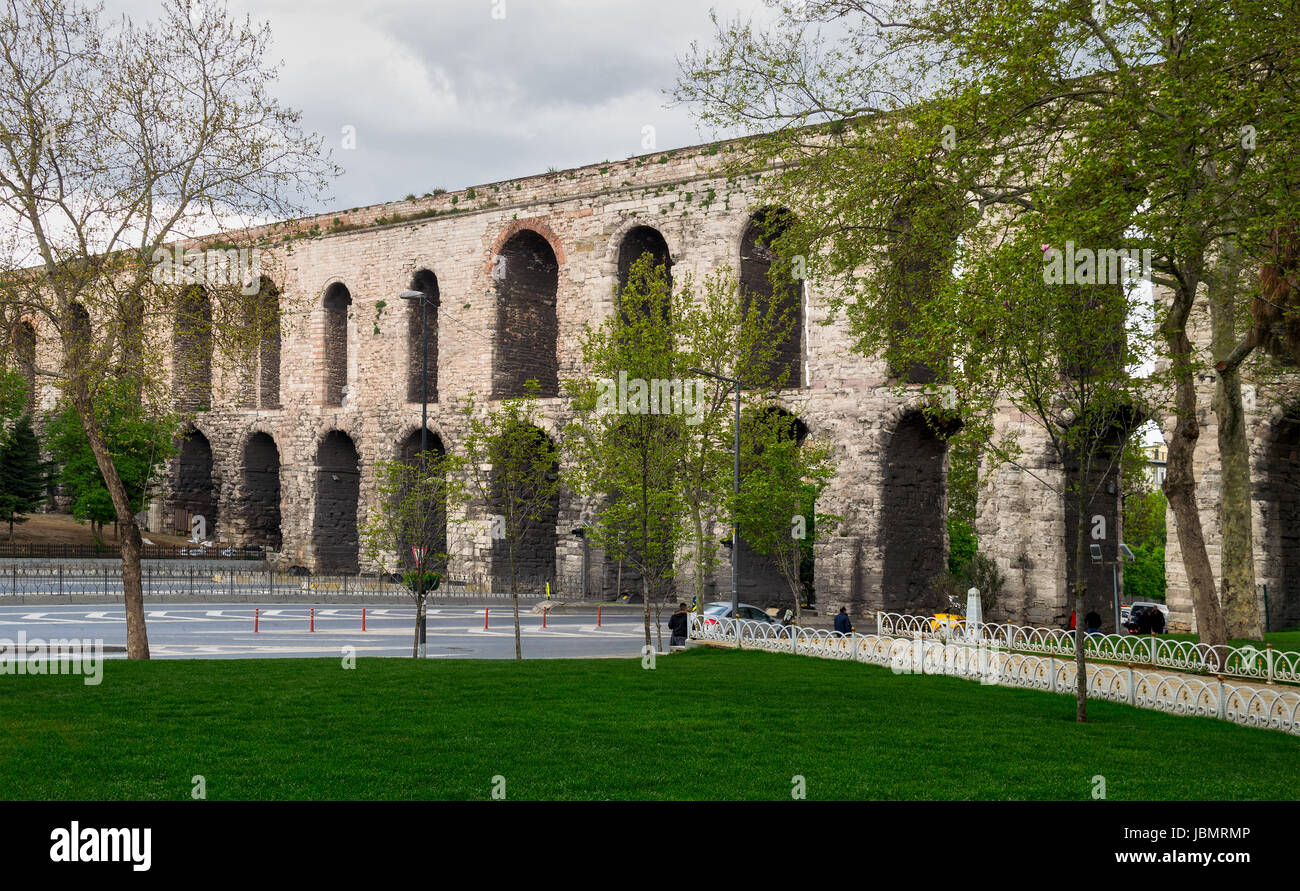 Istanbul, Turkey - April 21, 2017: Valens Aqueduct a Roman aqueduct ...