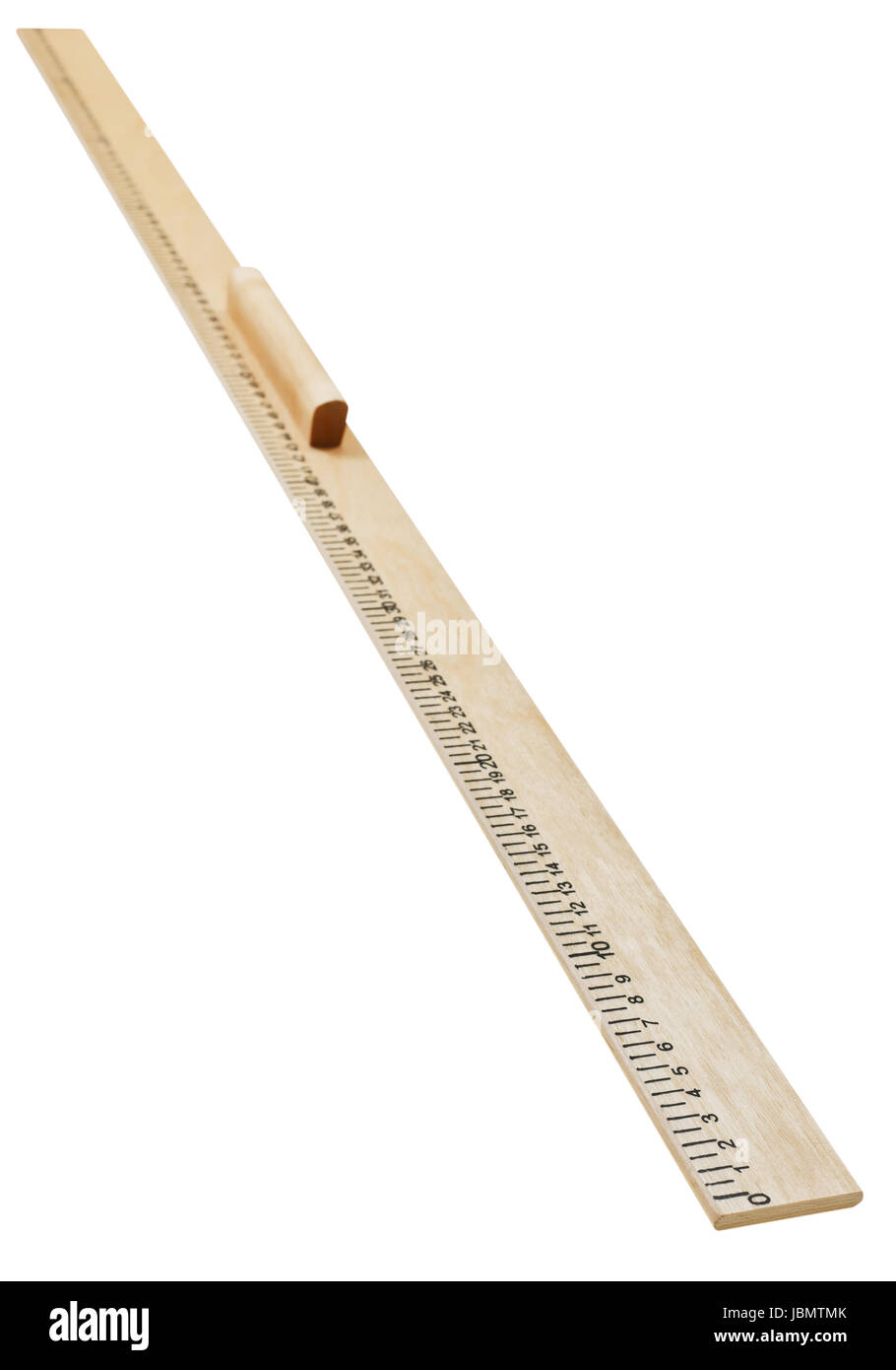 tailor's wooden meter ruler isolated on white background Stock Photo ...