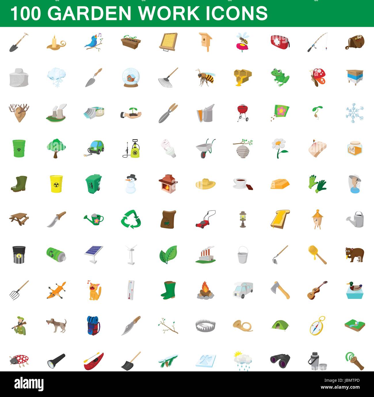 Gardener icons set cartoon Stock Vector Images - Alamy
