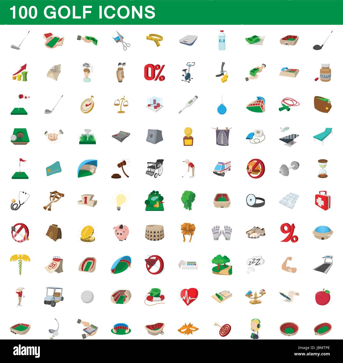 100 golf icons set, cartoon style Stock Vector Image & Art - Alamy