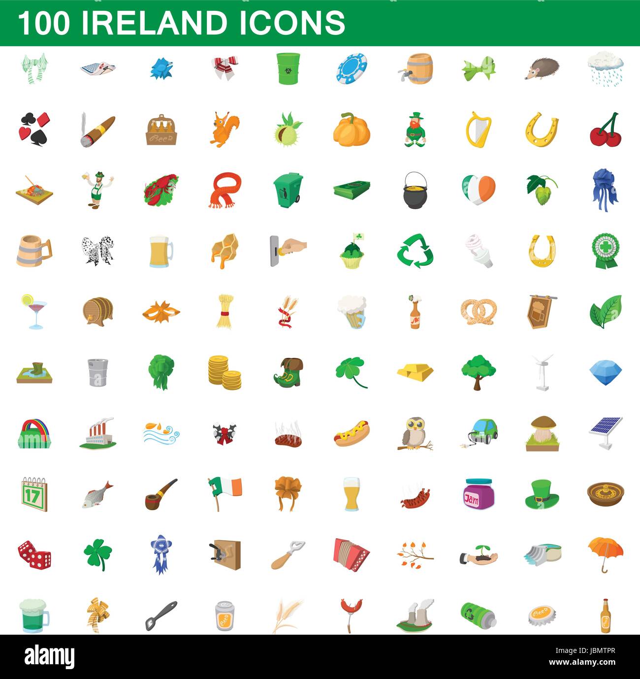 100 ireland icons set, cartoon style Stock Vector Image & Art - Alamy