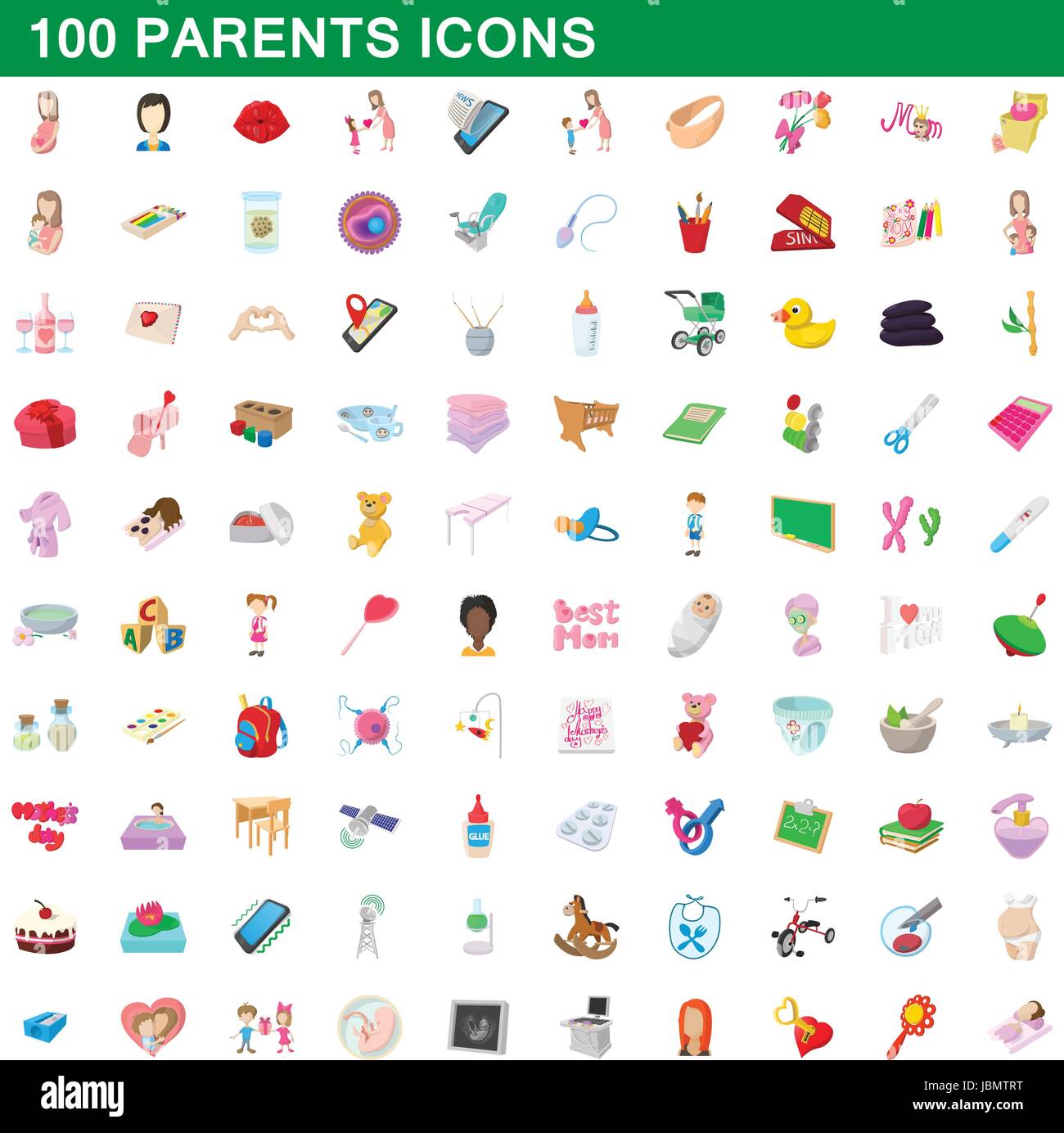 100 parents icons set, cartoon style Stock Vector Image & Art - Alamy