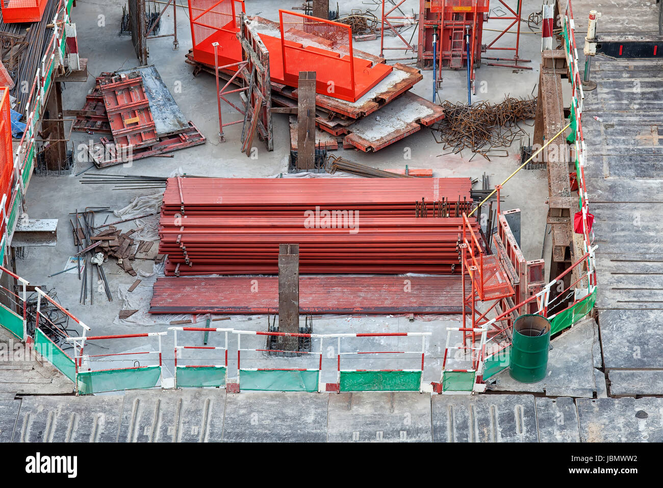 Construction site with building materials and steel Stock Photo - Alamy