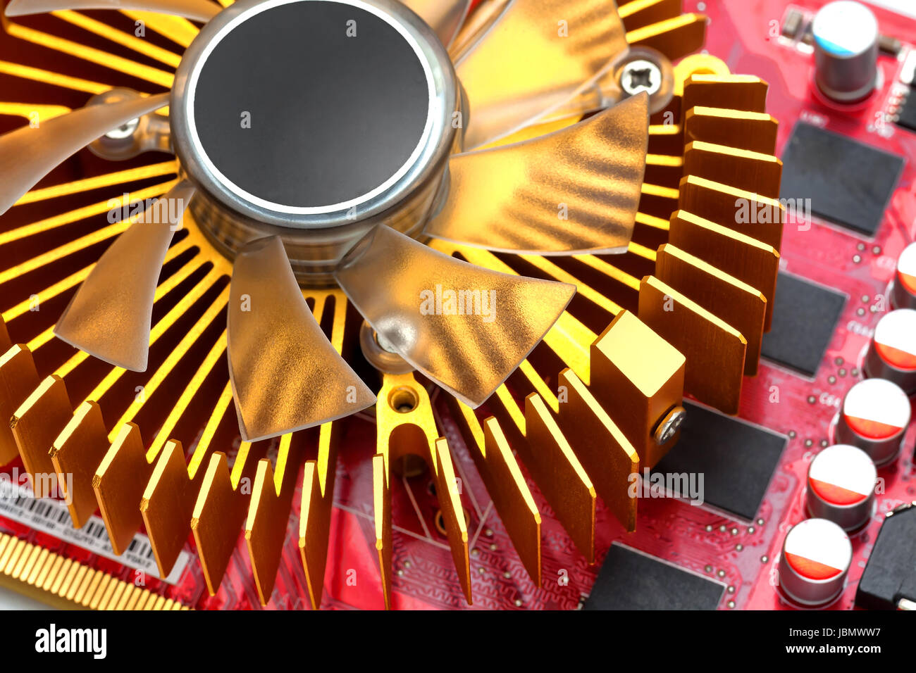 Cooling fan on computer graphics card Stock Photo - Alamy
