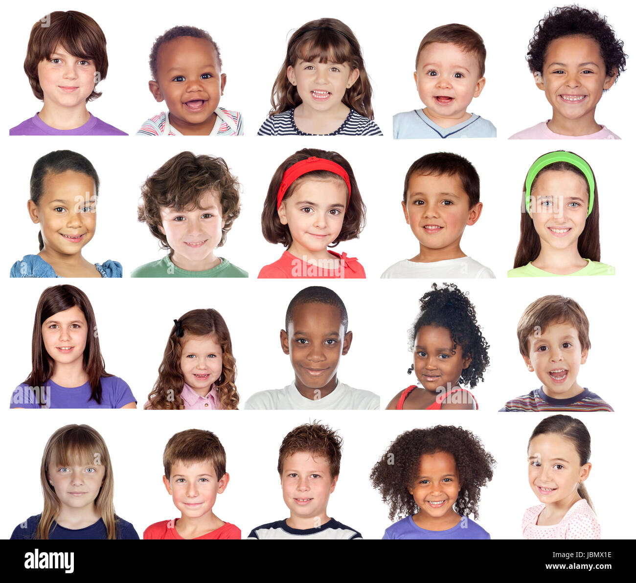 Photo collage of children isolated on white background Stock Photo - Alamy