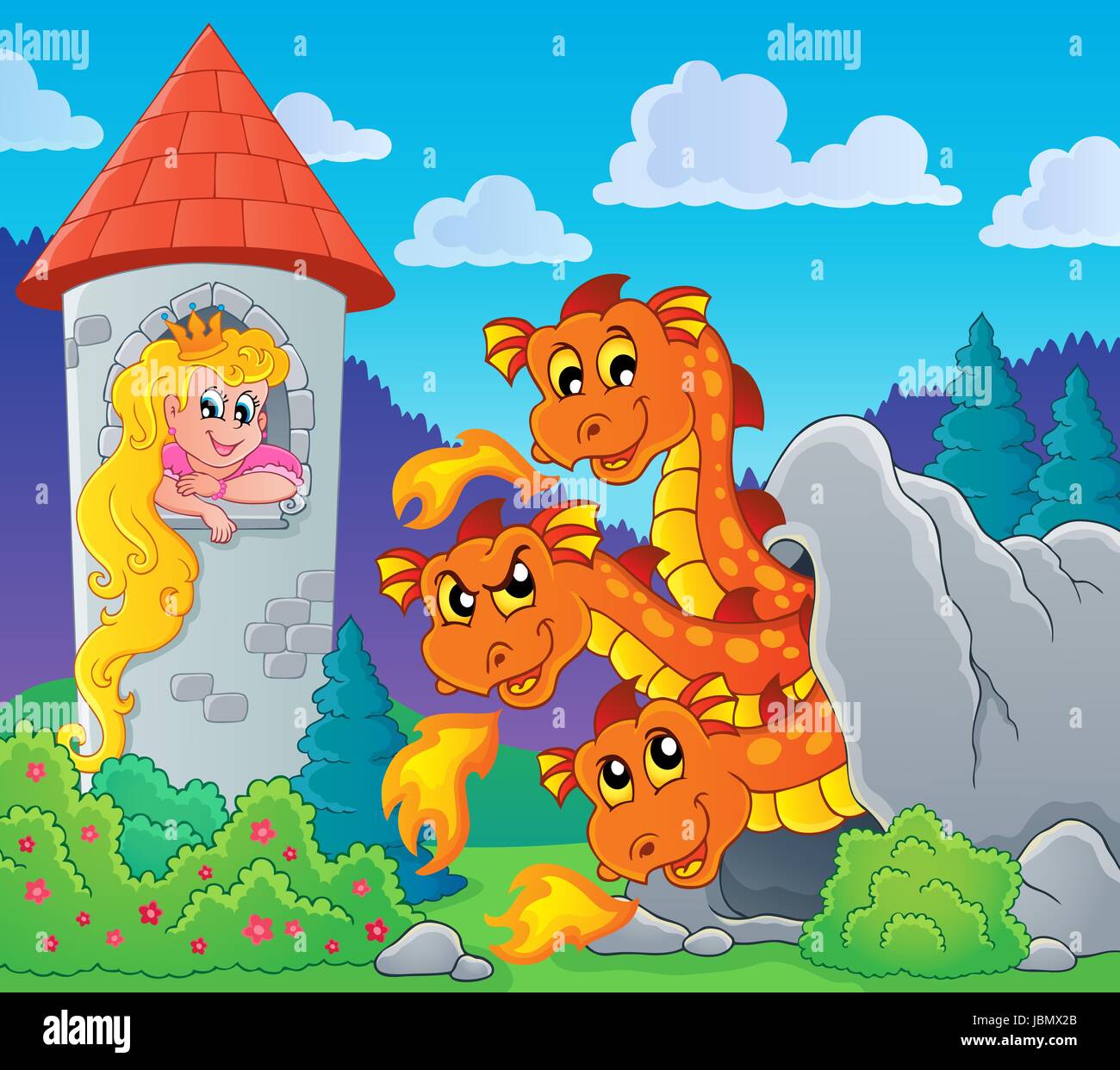 Dragon topic image 9 - picture illustration Stock Photo - Alamy