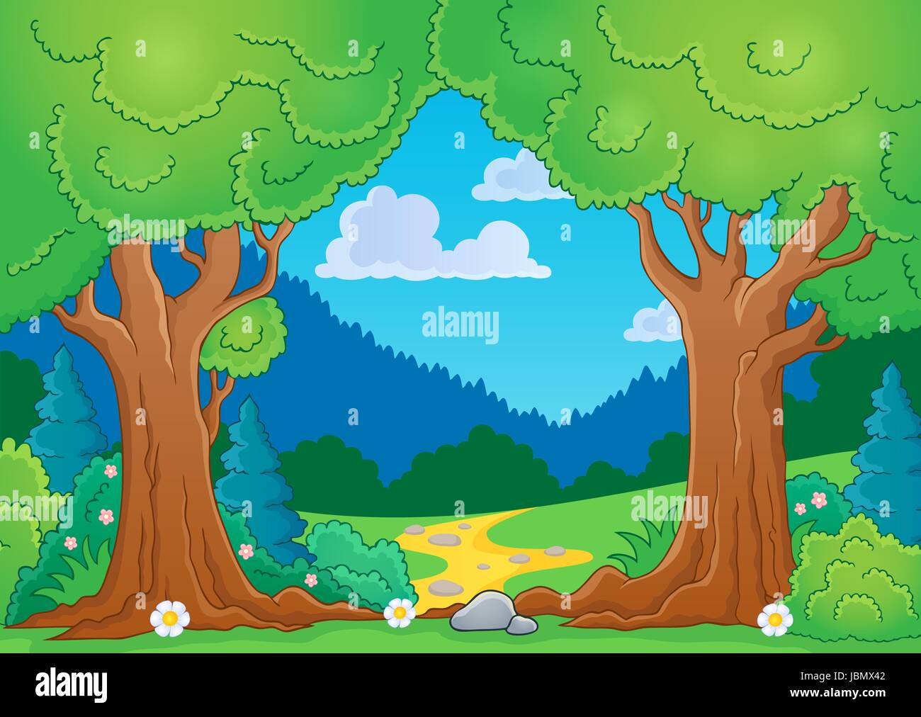 Tree theme image 8 - picture illustration Stock Photo - Alamy