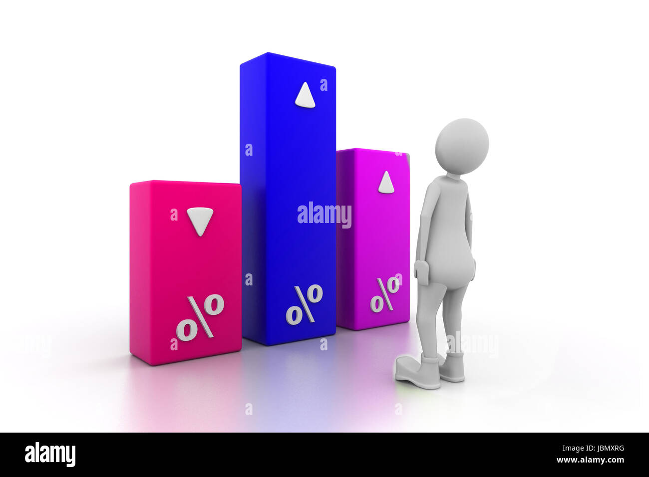 Man with percentage graph Stock Photo - Alamy