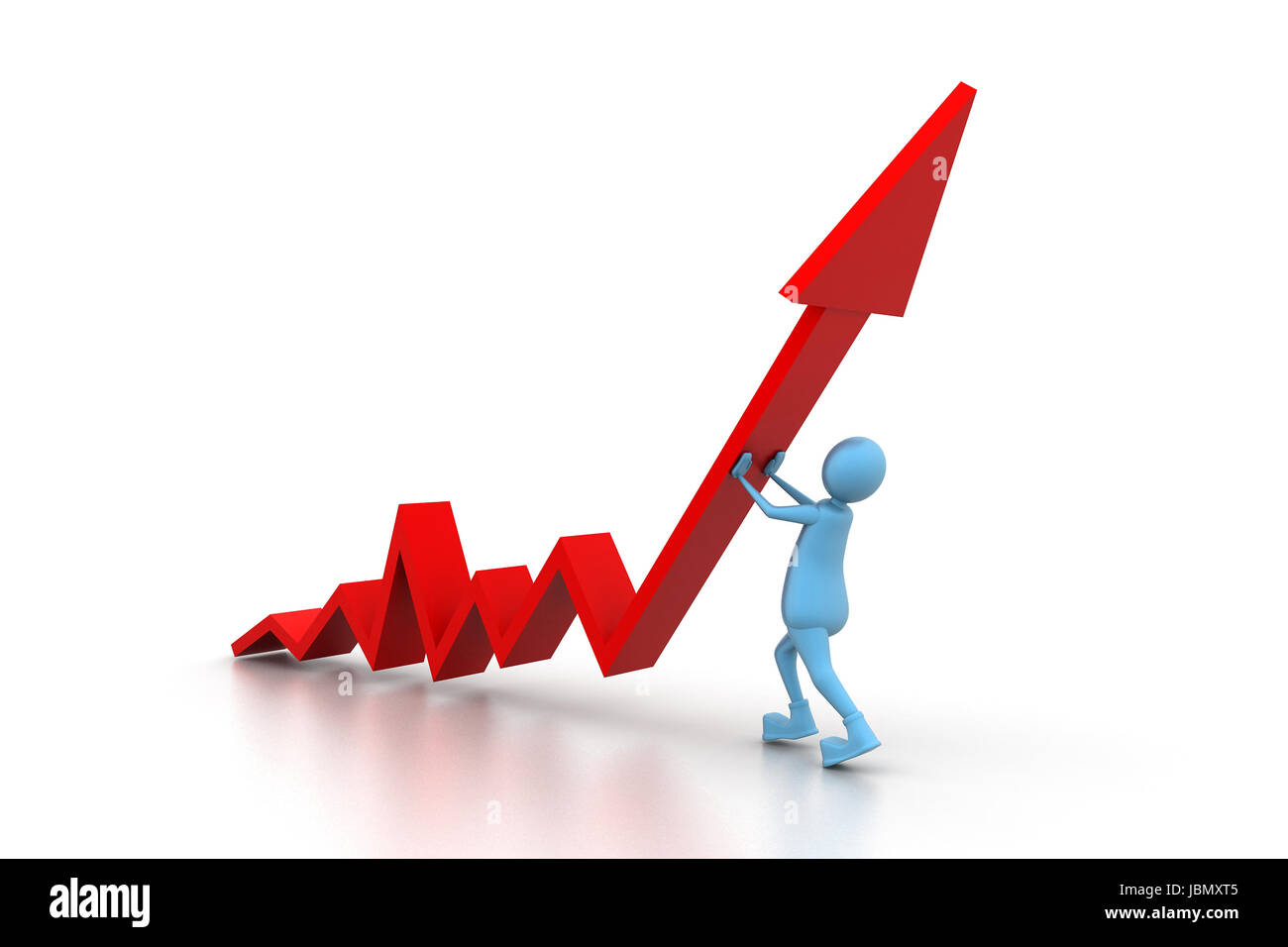 Man climb red growth arrow Stock Photo - Alamy