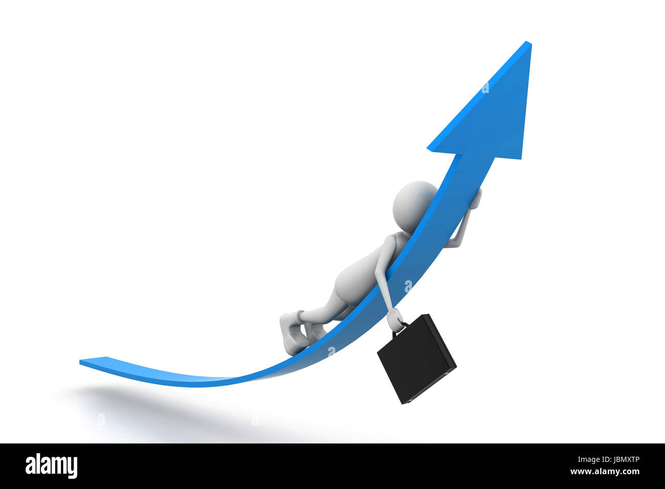 Business man flying to success Stock Photo - Alamy