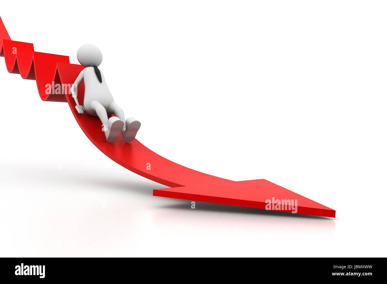 Sliding from arrow of breakdown Stock Photo - Alamy