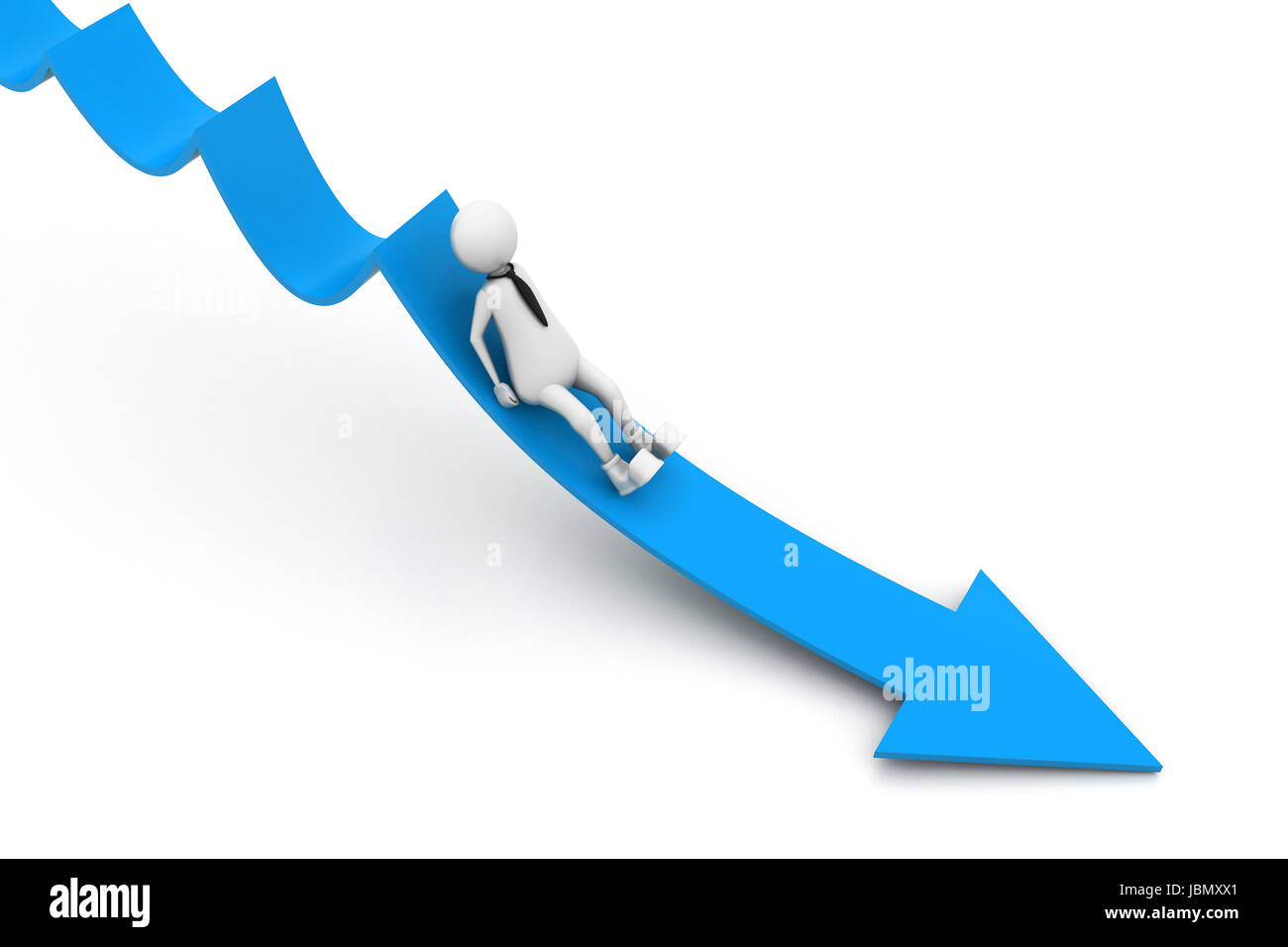 Sliding from arrow of breakdown Stock Photo - Alamy