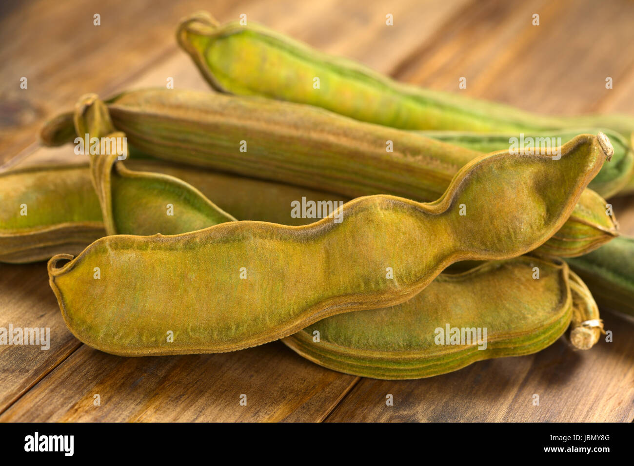 Peruvian fruit called Pacay (lat. Inga feuilleei), which is a podded ...