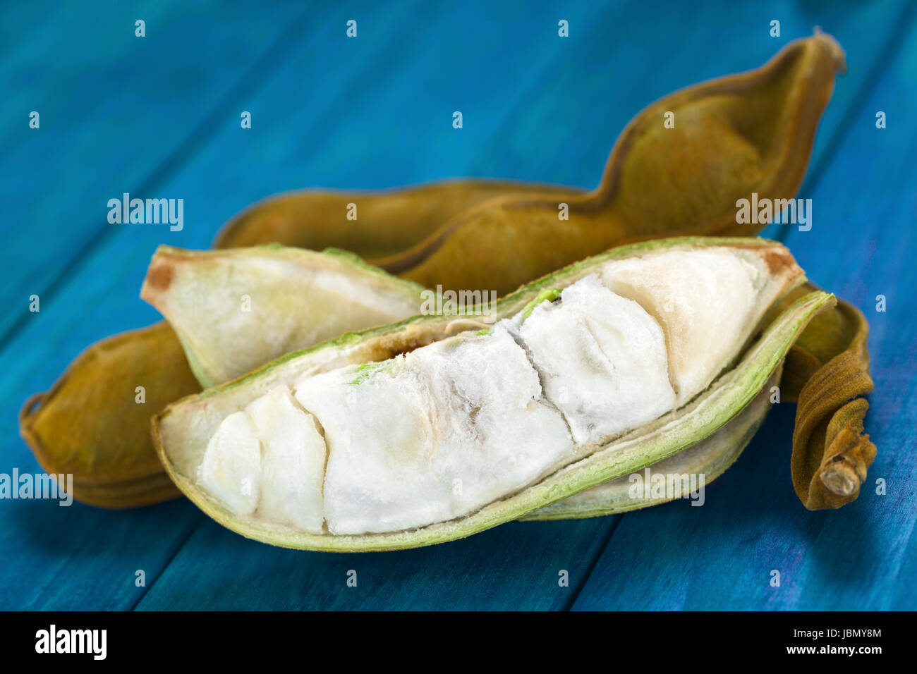 Peruvian fruit called Pacay (lat. Inga feuilleei), which is a podded ...