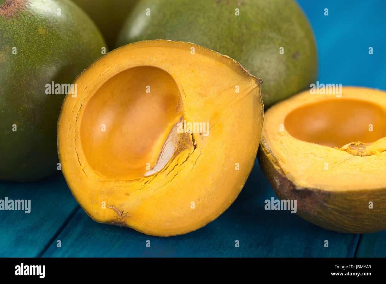 Peruvian fruit called Lucuma (lat. Pouteria lucuma) which has a dry ...