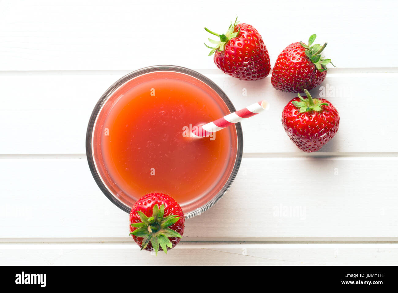 top view of strawberry juice in glass Stock Photo - Alamy