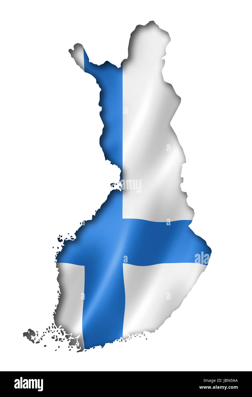 Finland flag map, three dimensional render, isolated on white Stock ...