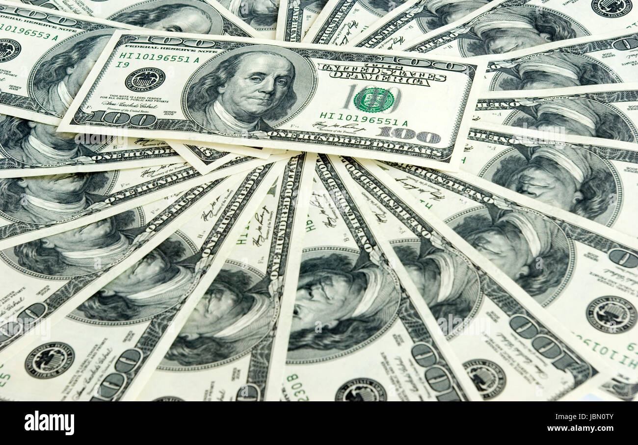 Money background from hundreds dollars Stock Photo - Alamy