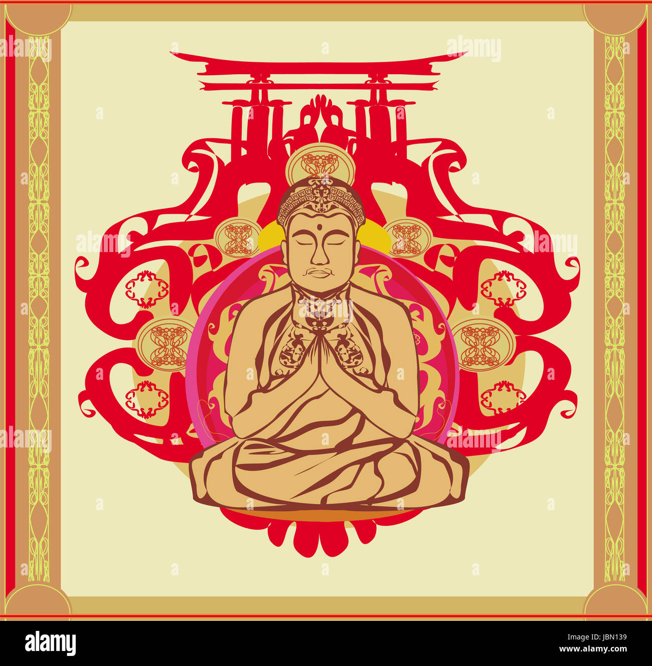Buddha - abstract background, beautiful ornament card Stock Photo - Alamy