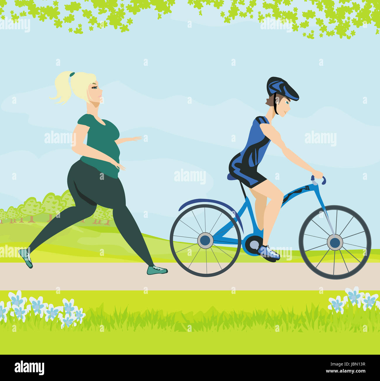 training in spring day Stock Photo - Alamy