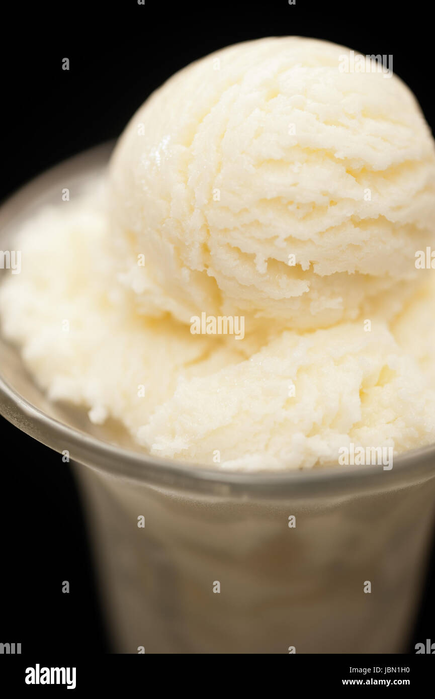 Vanilla ice cream in a tall glass Stock Photo - Alamy