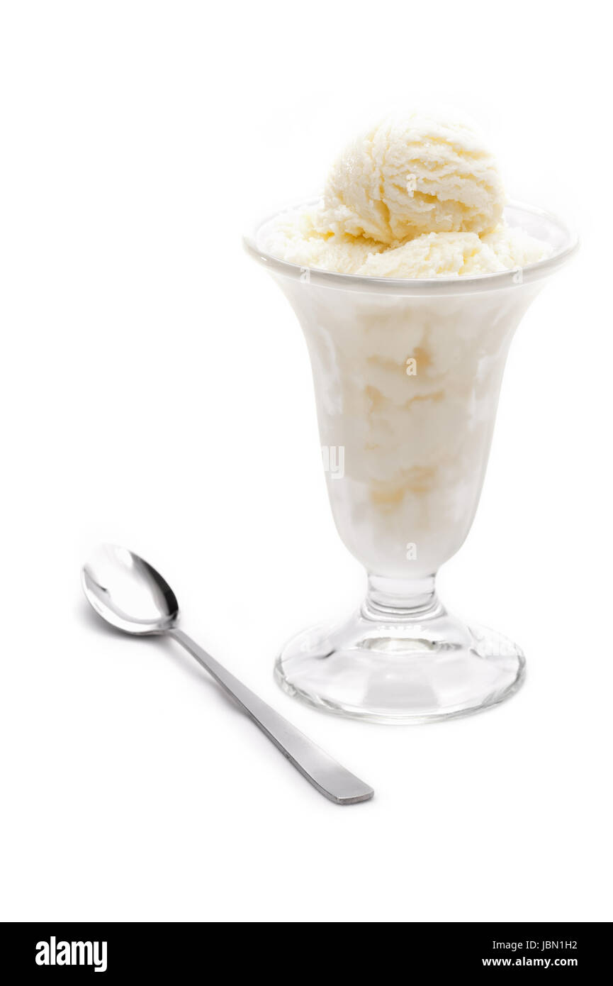 Vanilla ice cream in a tall glass Stock Photo - Alamy