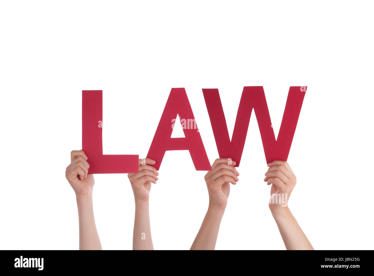 Many People Holding the Red Word Law, Isolated Stock Photo - Alamy