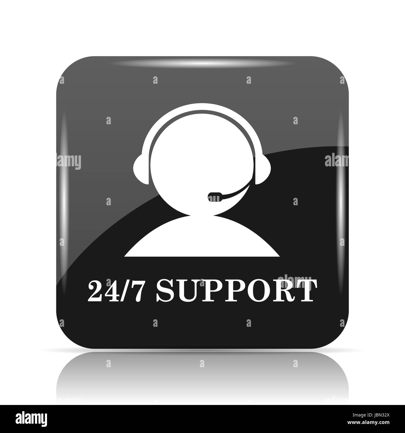 24-7 Support icon. Internet button on white background Stock Photo - Alamy