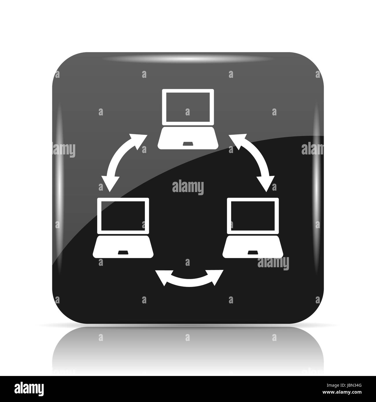 Computer network icon. Internet button on white background Stock Photo ...