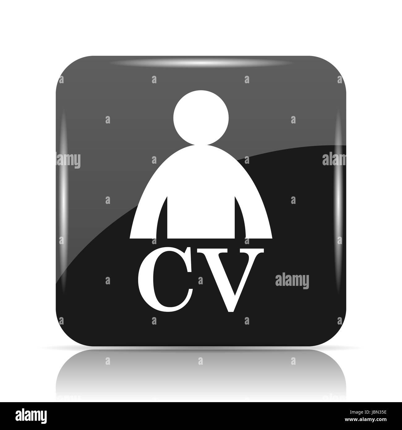 Resume black white icon cv hi-res stock photography and images - Alamy