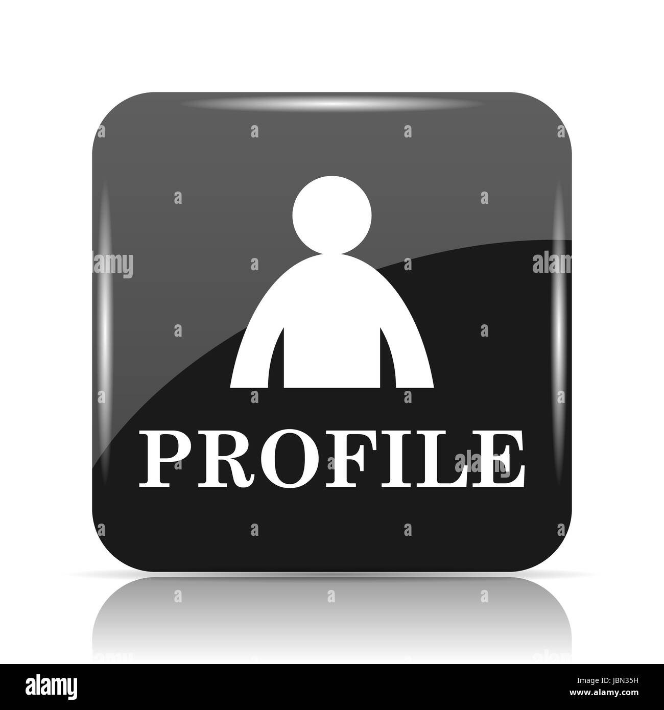 Profile icon. Internet button on white background Stock Photo - Alamy