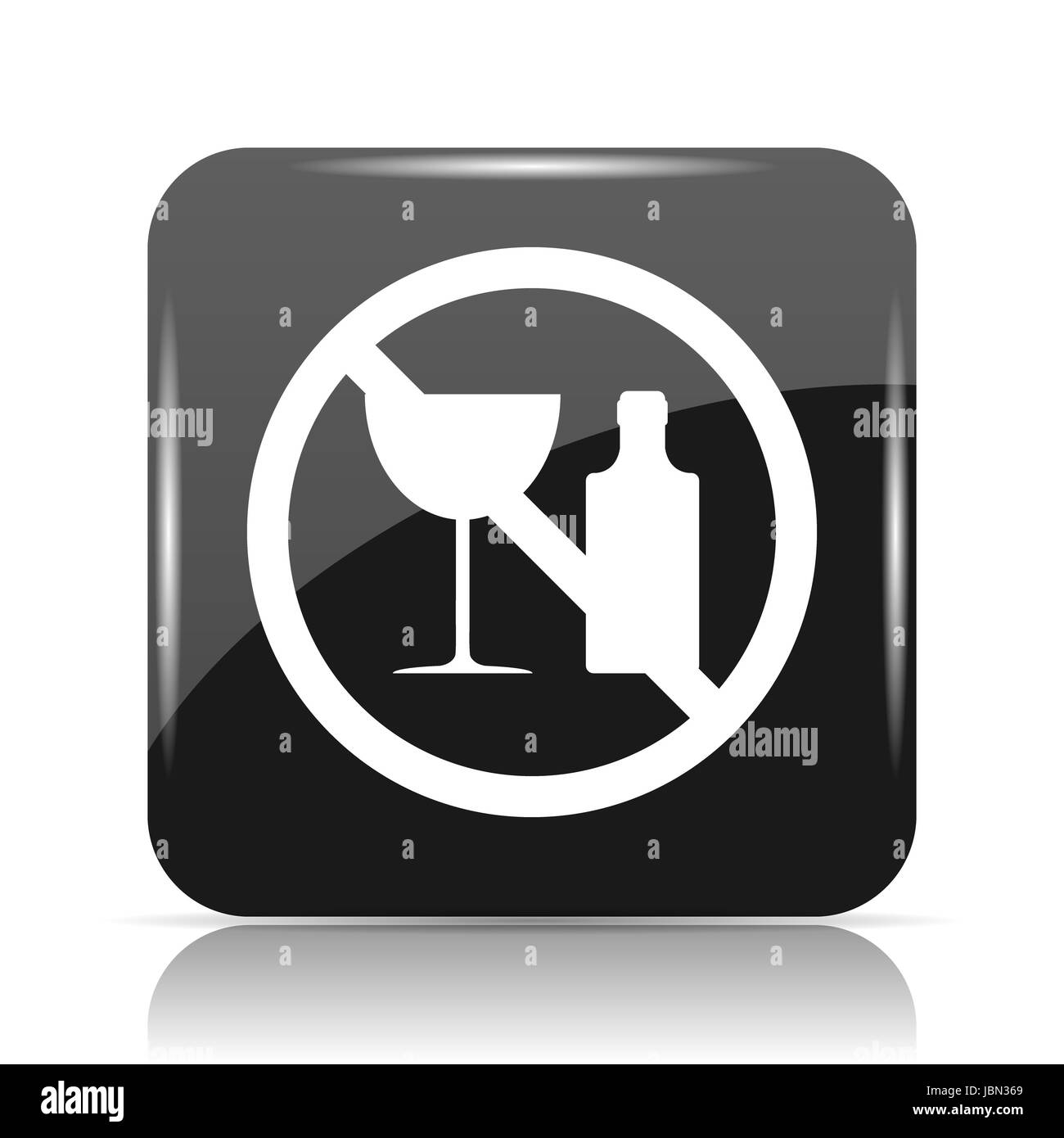 No alcohol icon. Internet button on white background Stock Photo - Alamy