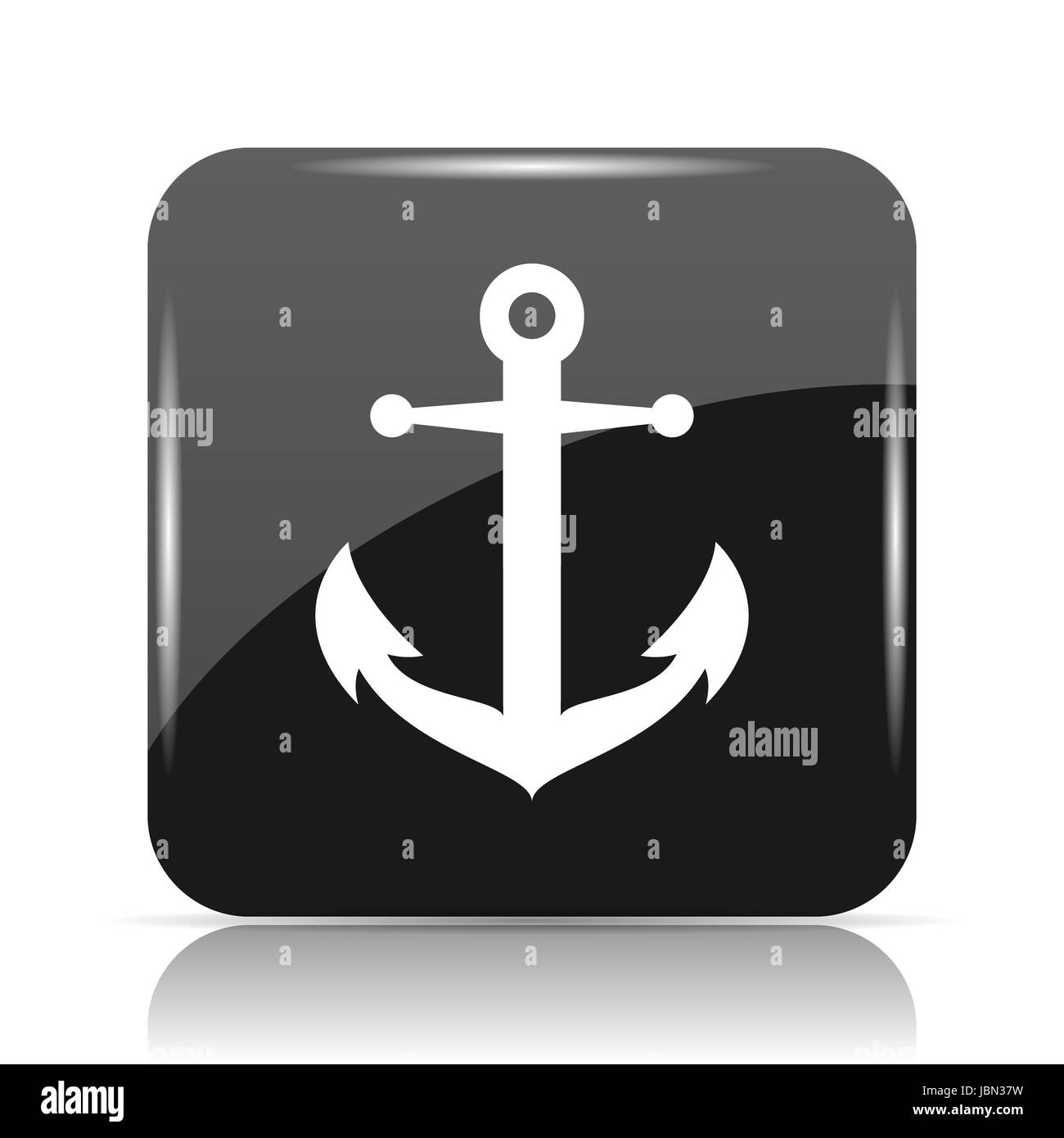 Anchor icon. Internet button on white background Stock Photo - Alamy