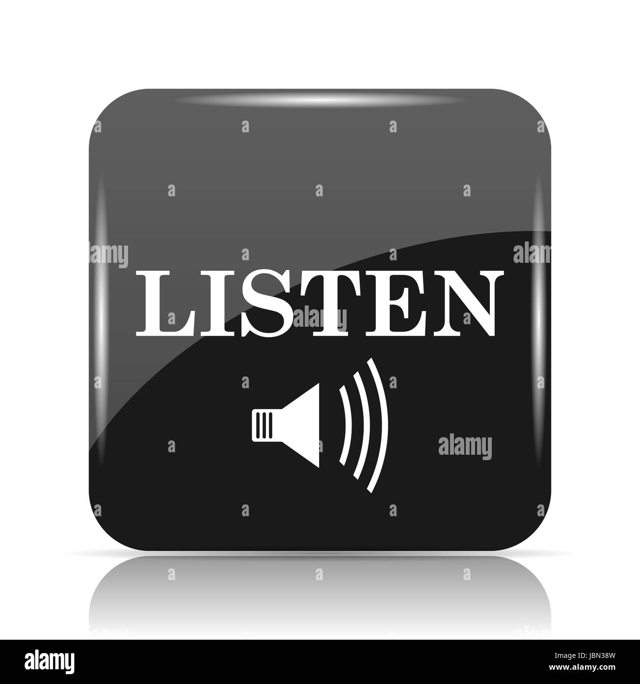 Listen icon. Internet button on white background Stock Photo - Alamy